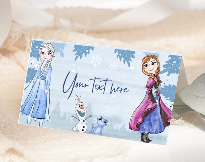Frozen Editable Table Tents | Party Food Labels Place Cards | Frozen ...