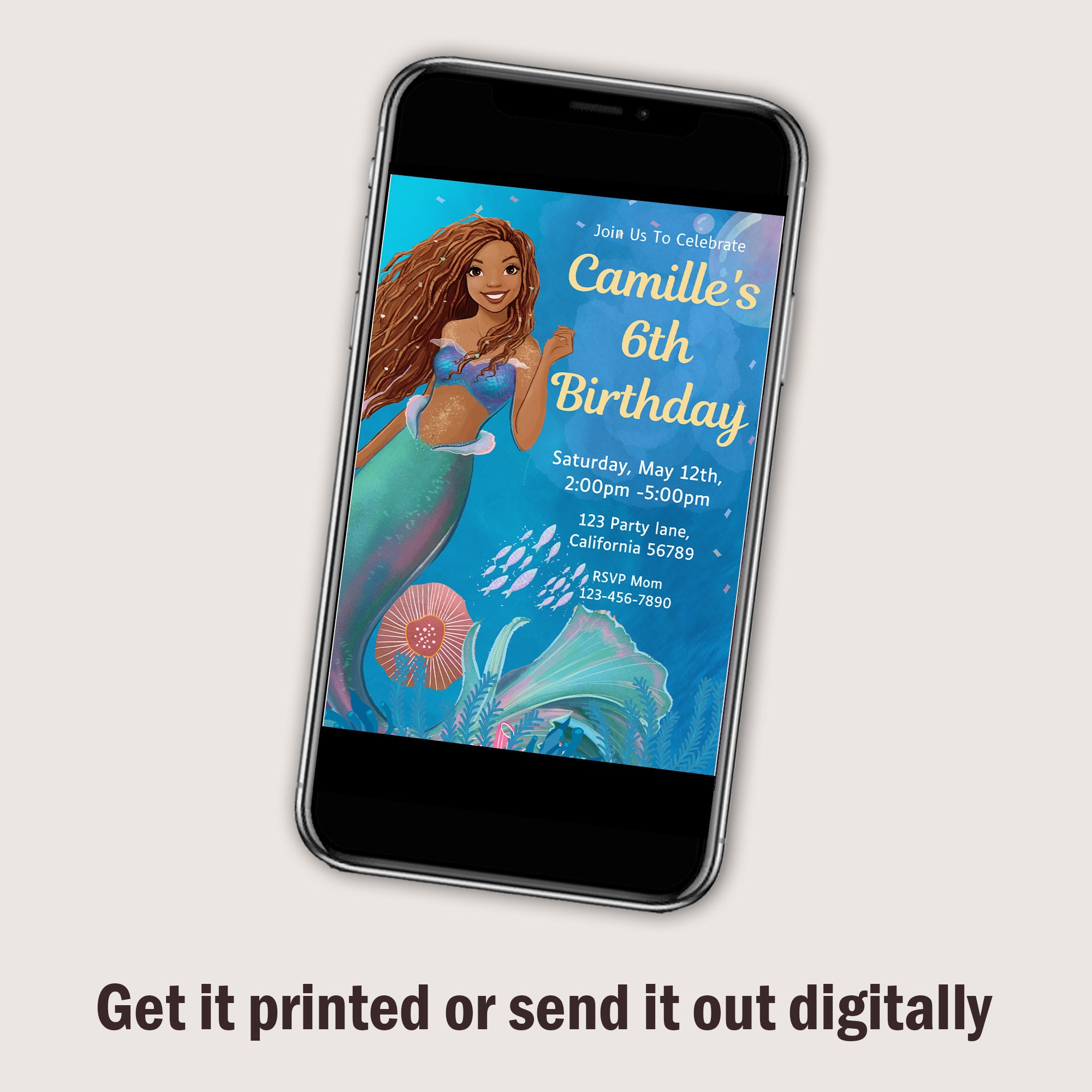 Little Mermaid Birthday Invitation Little Mermaid Invitation Ariel ...