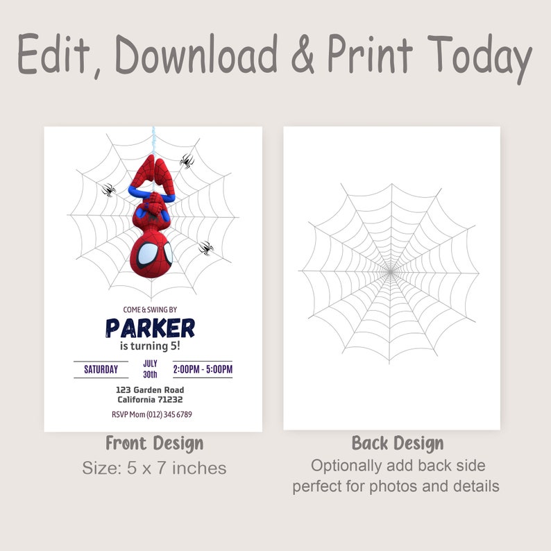 Spidey Birthday Invitation Spidey and His Amazing Friends Invitation ...