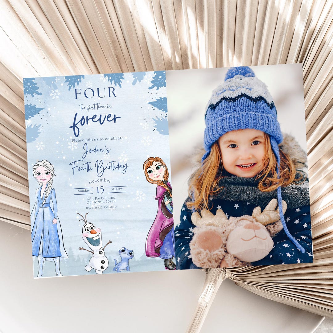 Frozen Four the First Time in Forever Birthday Invitation Frozen 4th ...