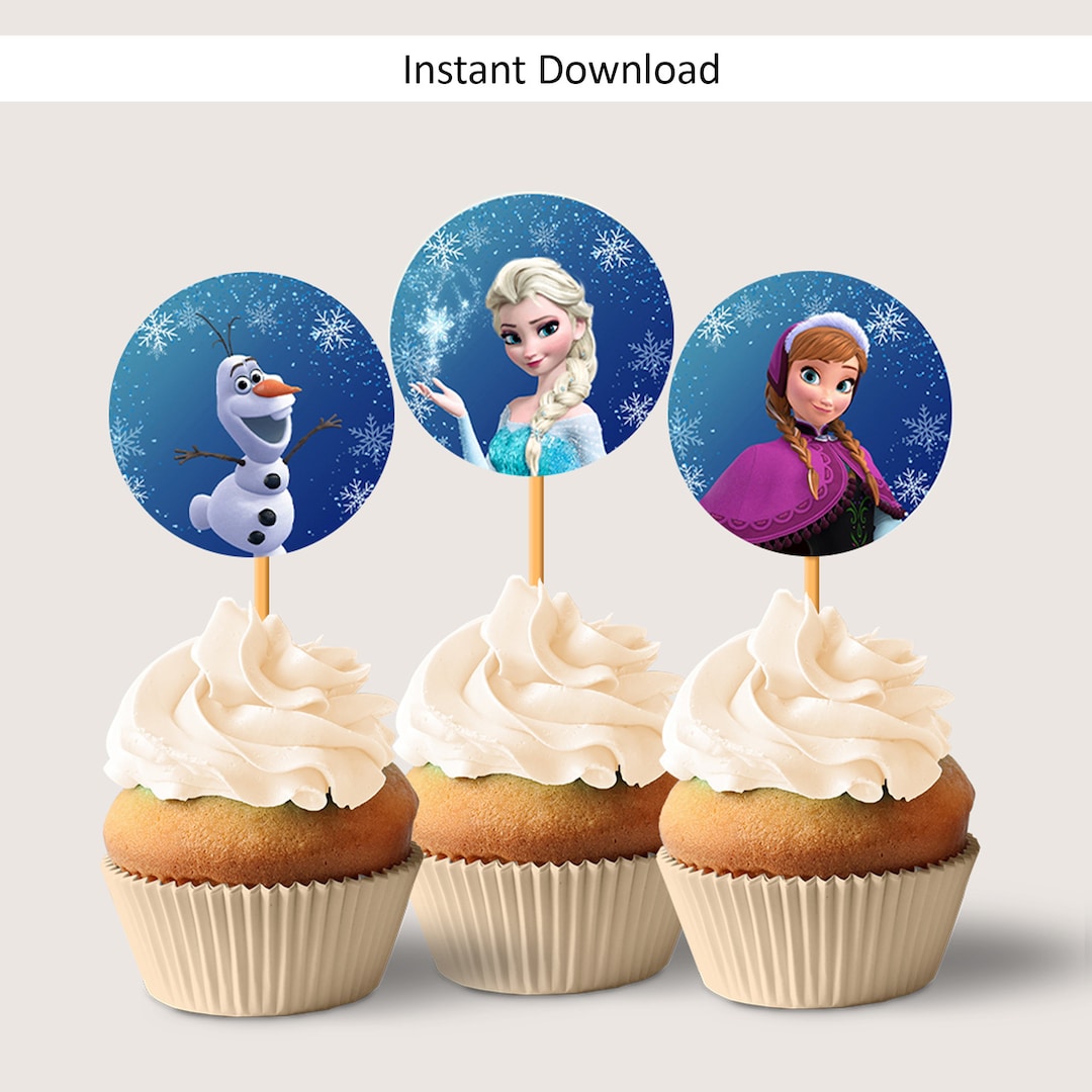 Frozen Cupcake Toppers Frozen Cake Topper Elsa Cupcake Toppers Frozen ...