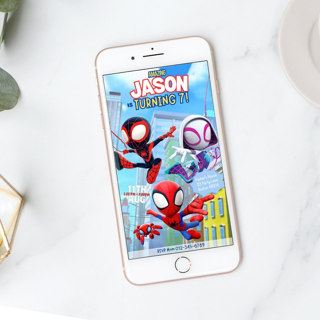 Spidey and His Amazing Friends Electronic Invitation Spidey Birthday ...