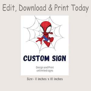 Spidey and His Amazing Friends Custom Sign Spidey Party Signs Spidey ...