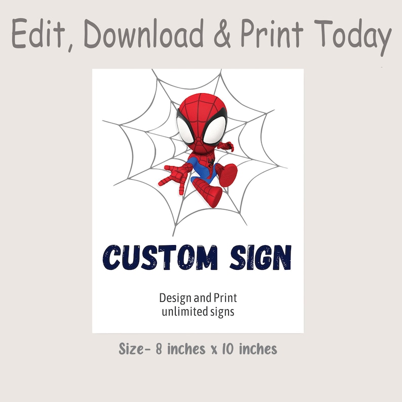Spidey and His Amazing Friends Custom Sign Spidey Party Signs Spidey ...