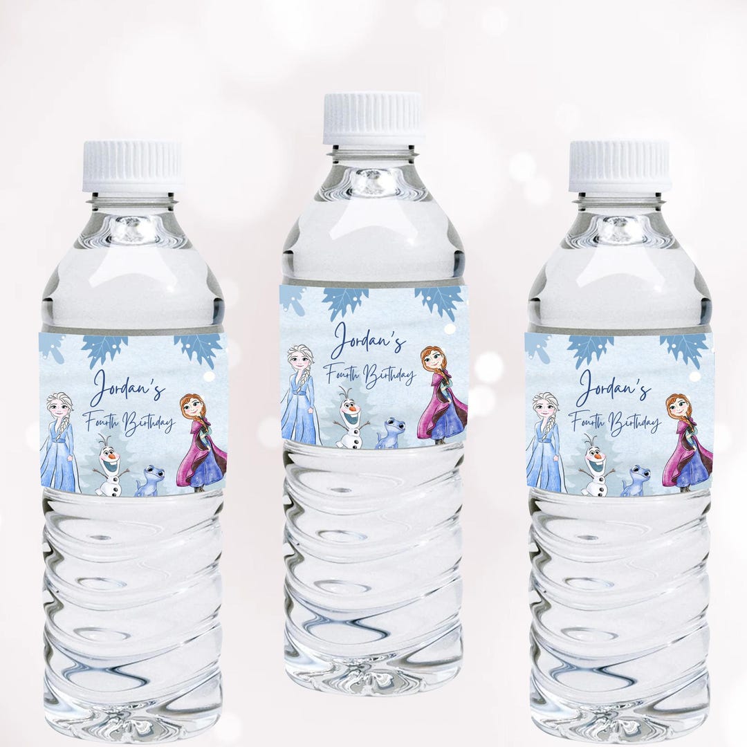 Frozen Water Bottle Label Frozen Bottle Wrappers Elsa Decor Frozen ...