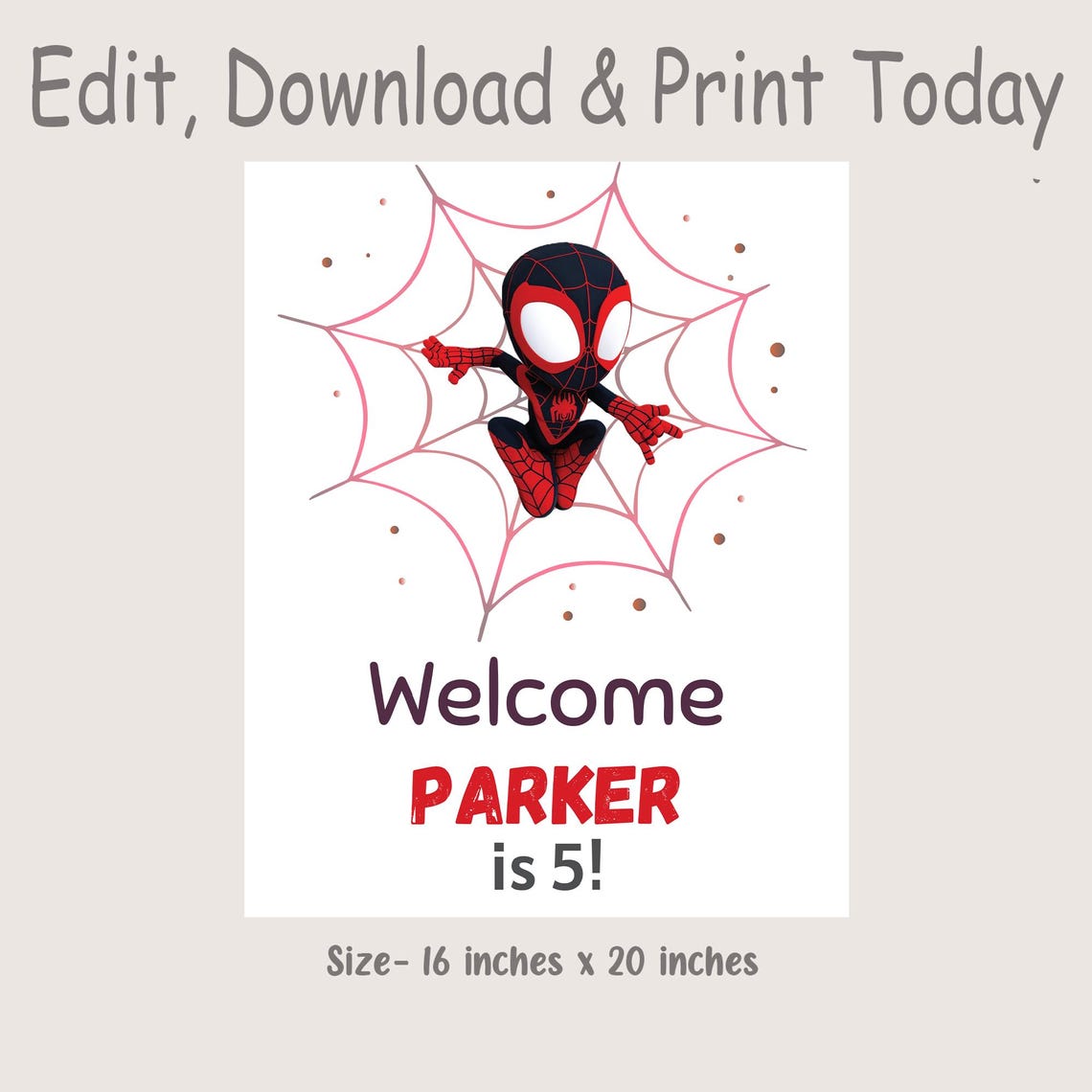 Spin Welcome Sign Spidey and His Amazing Friends Birthday Sign Miles ...