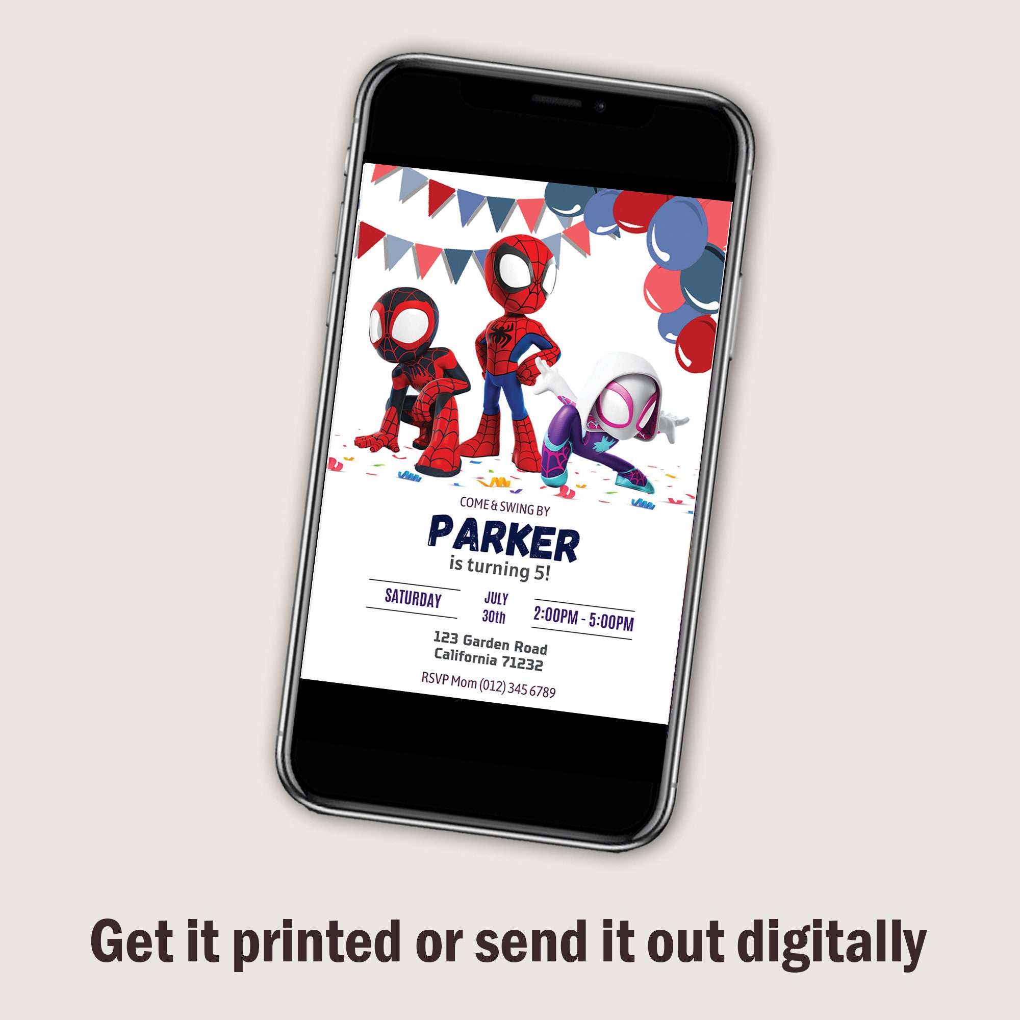 Spidey and His Amazing Friends Birthday Invitation Spidey Invitation ...