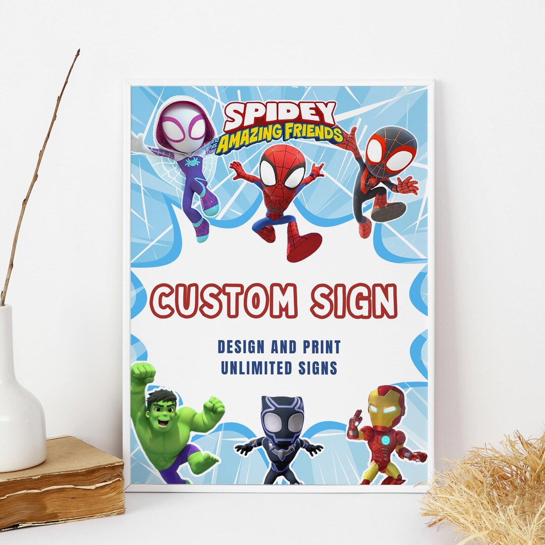 Spidey and His Amazing Friends Custom Sign Spidey Party Signs Spidey ...