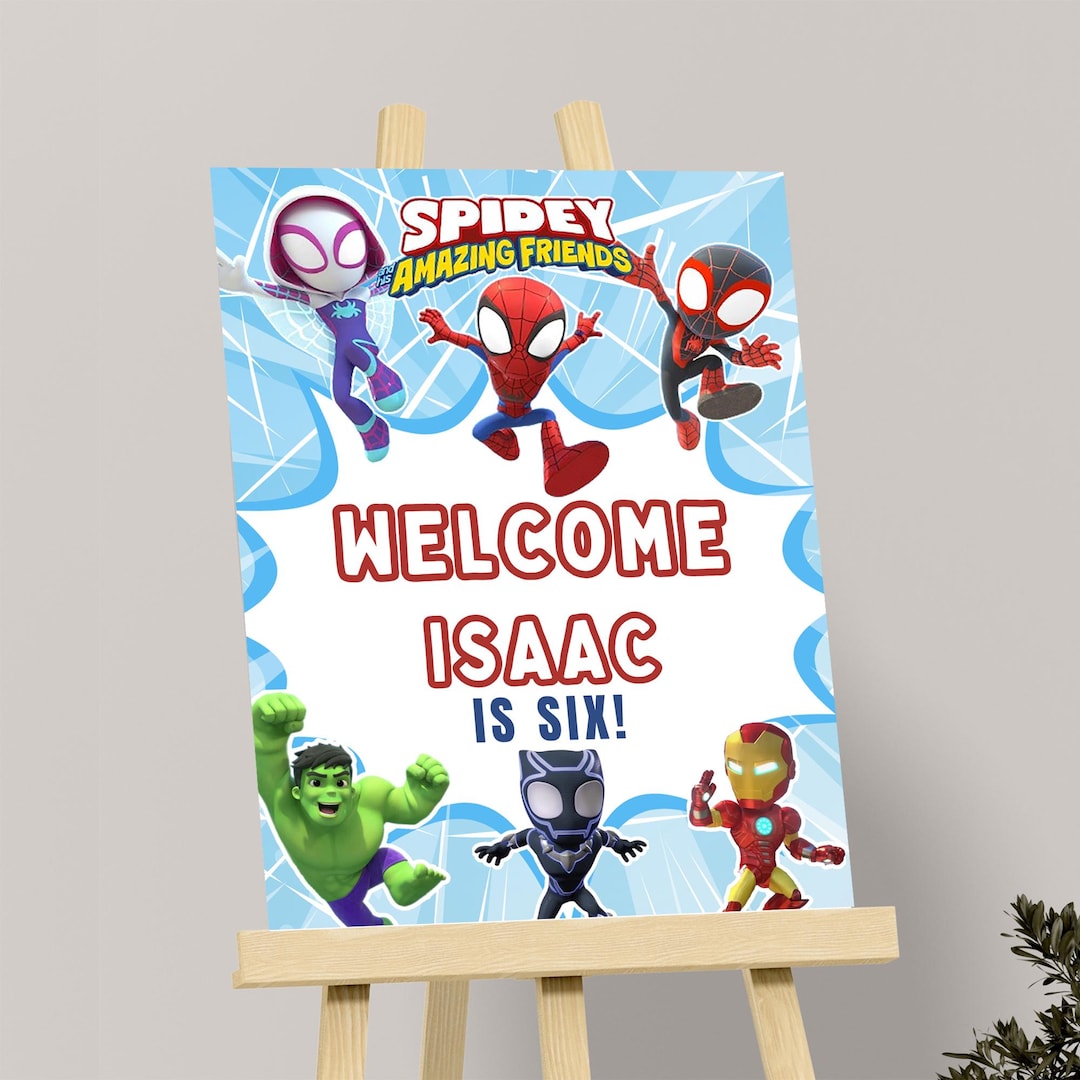Spidey and His Amazing Friends Welcome Sign Spidey Birthday Sign Spidey ...