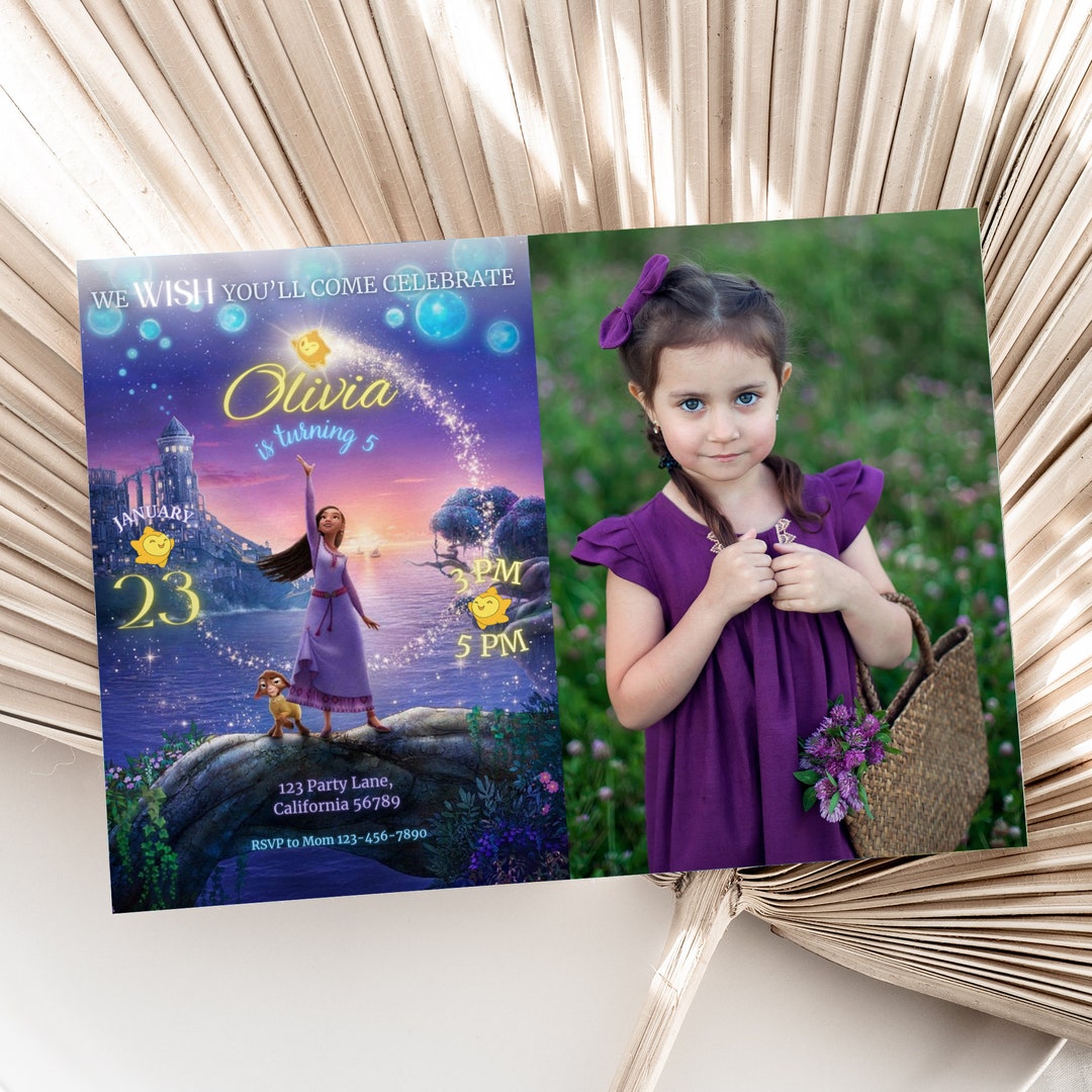 Wish Birthday Invitation With Photo Wish Invitation With Picture Wish ...