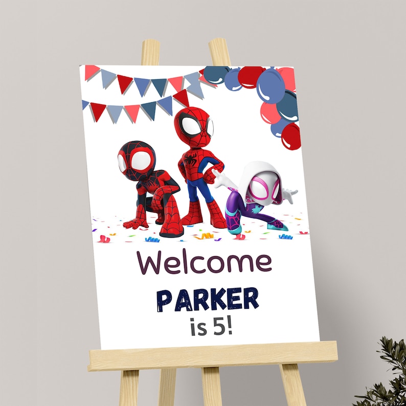Spidey and His Amazing Friends Welcome Sign Spidey Birthday Sign Spidey ...