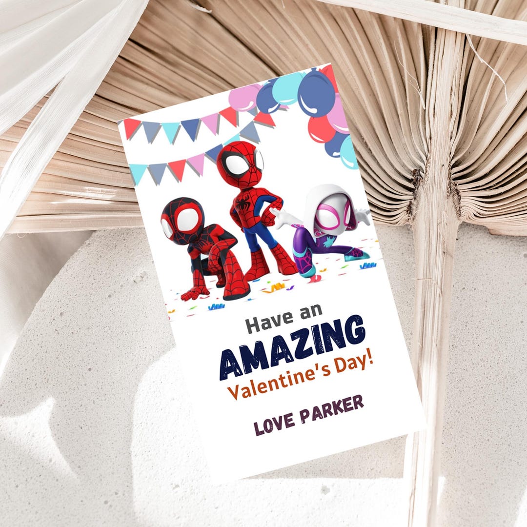 Spidey and His Amazing Friends Valentine's Day Cards Kids Spidey Gift ...