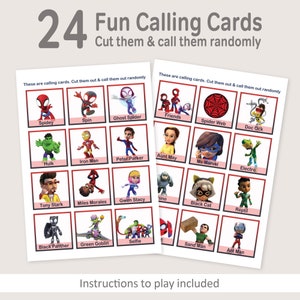 Spidey Bingo Game Spidey and His Amazing Friends Birthday Party ...