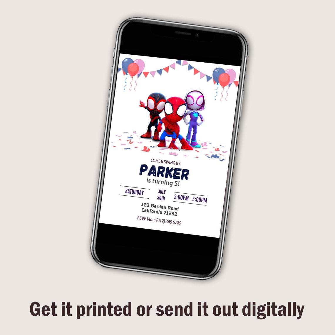 Spidey and His Amazing Friends Birthday Invitation Spidey Invitation ...