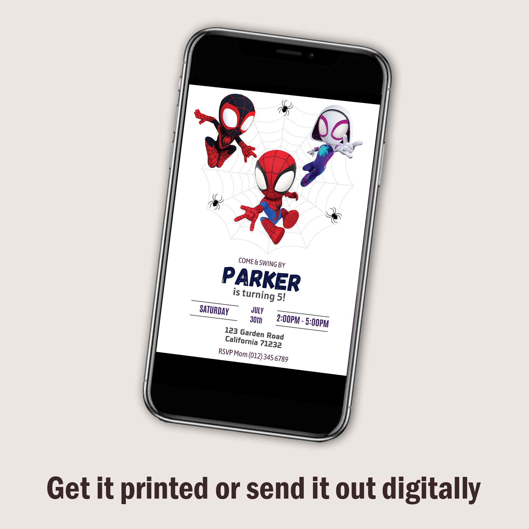 Spidey and His Amazing Friends Birthday Invitation Spidey Invitation ...