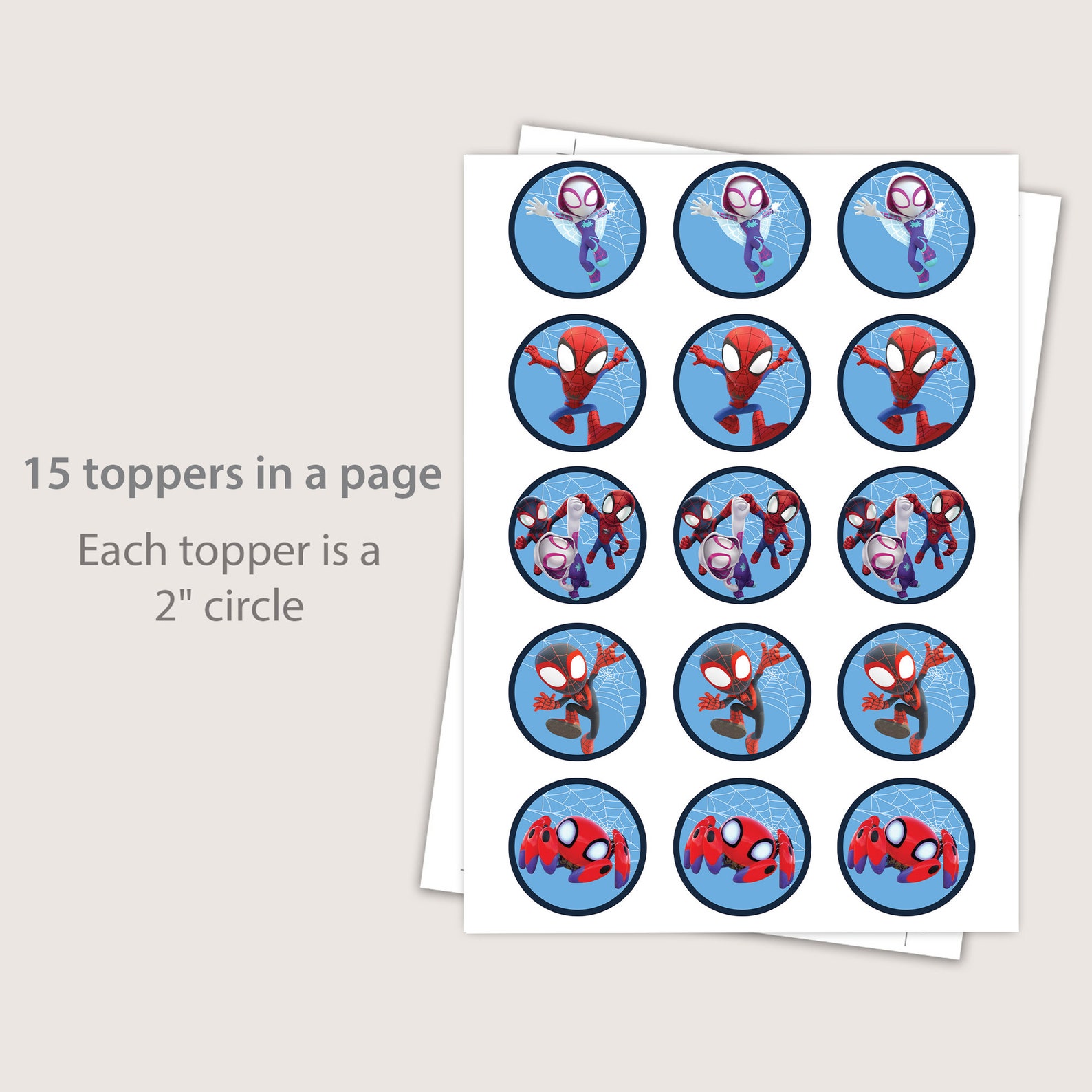 Spidey Cupcake Topper Spidey and His Amazing Friends Cup Cake Toppers ...