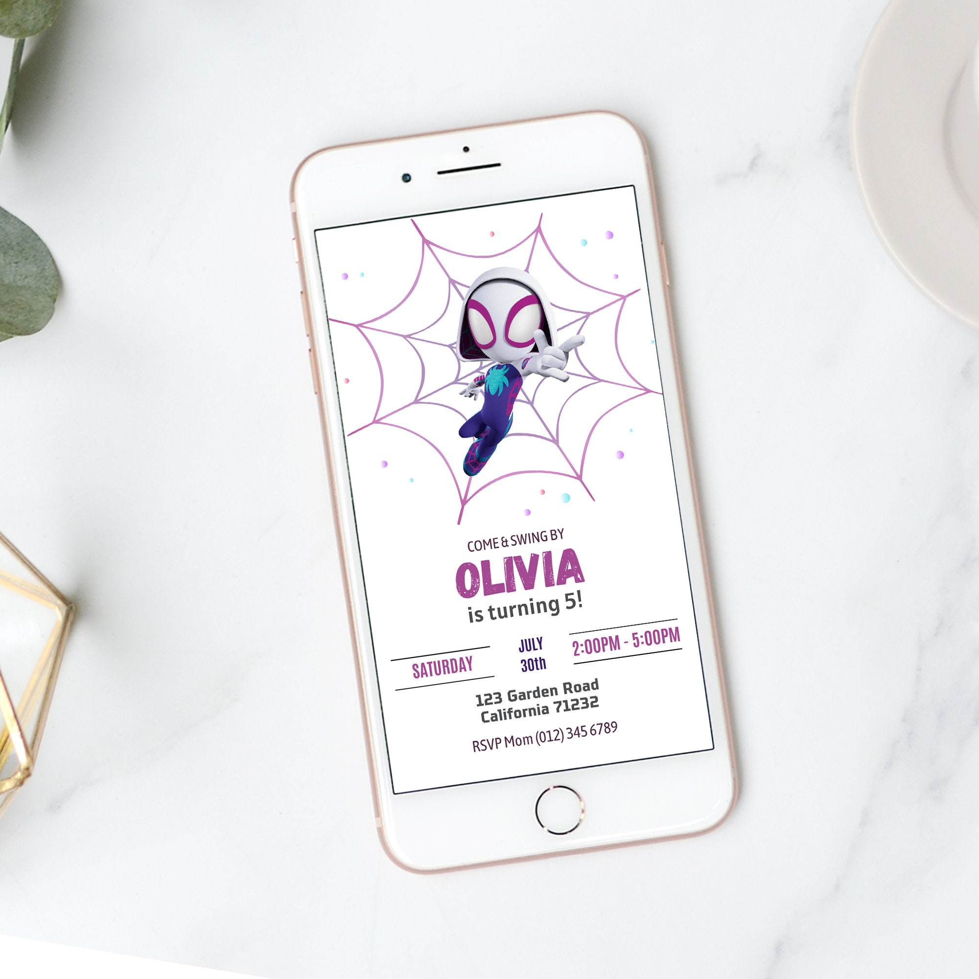 Ghost Spider Electronic Invitation Spidey and His Amazing Friends ...