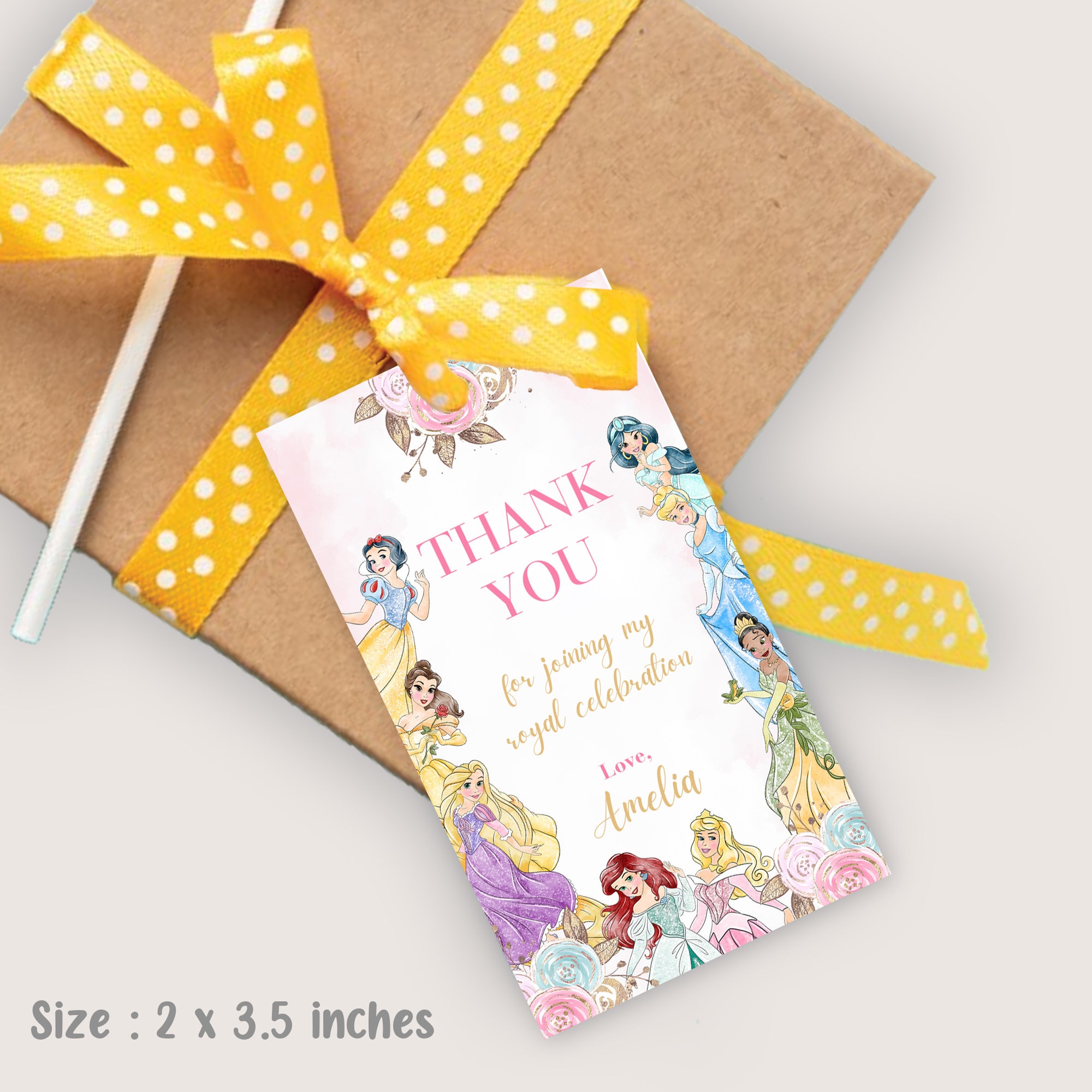 Princess Thank You Tags Princess Birthday Party Favor Tags Princesses ...