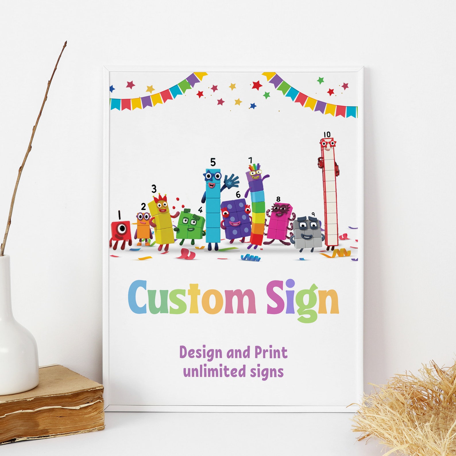 Numberblocks Custom Sign Numberblocks Party Signs Number Blocks ...