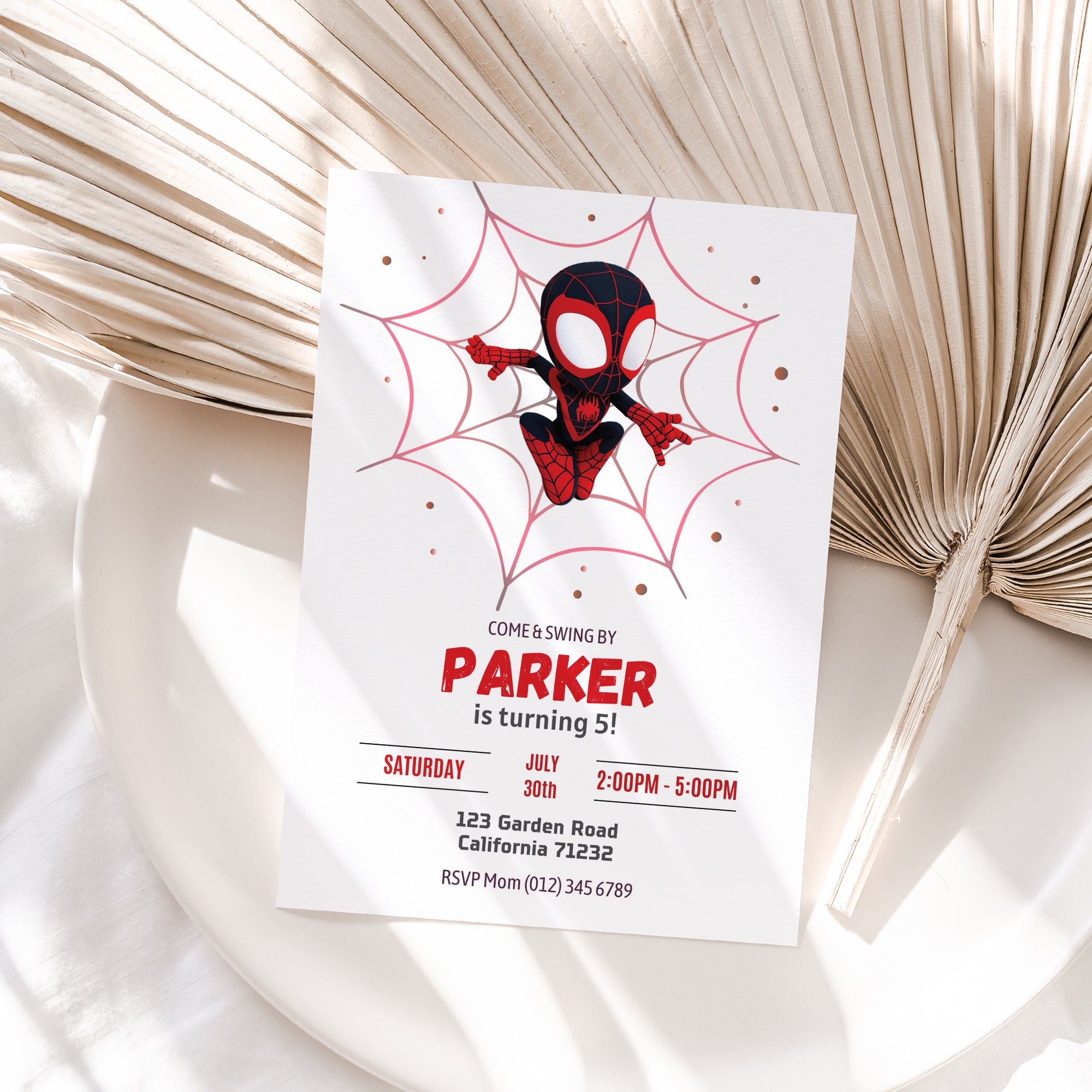 Spin Spidey Invitation Miles Morales Invitation Spidey and His Amazing ...