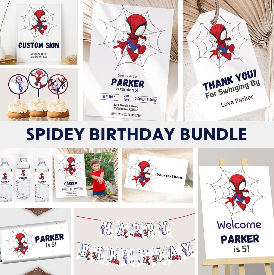 Spidey and His Amazing Friends Birthday Invitation Bundle Spidey ...