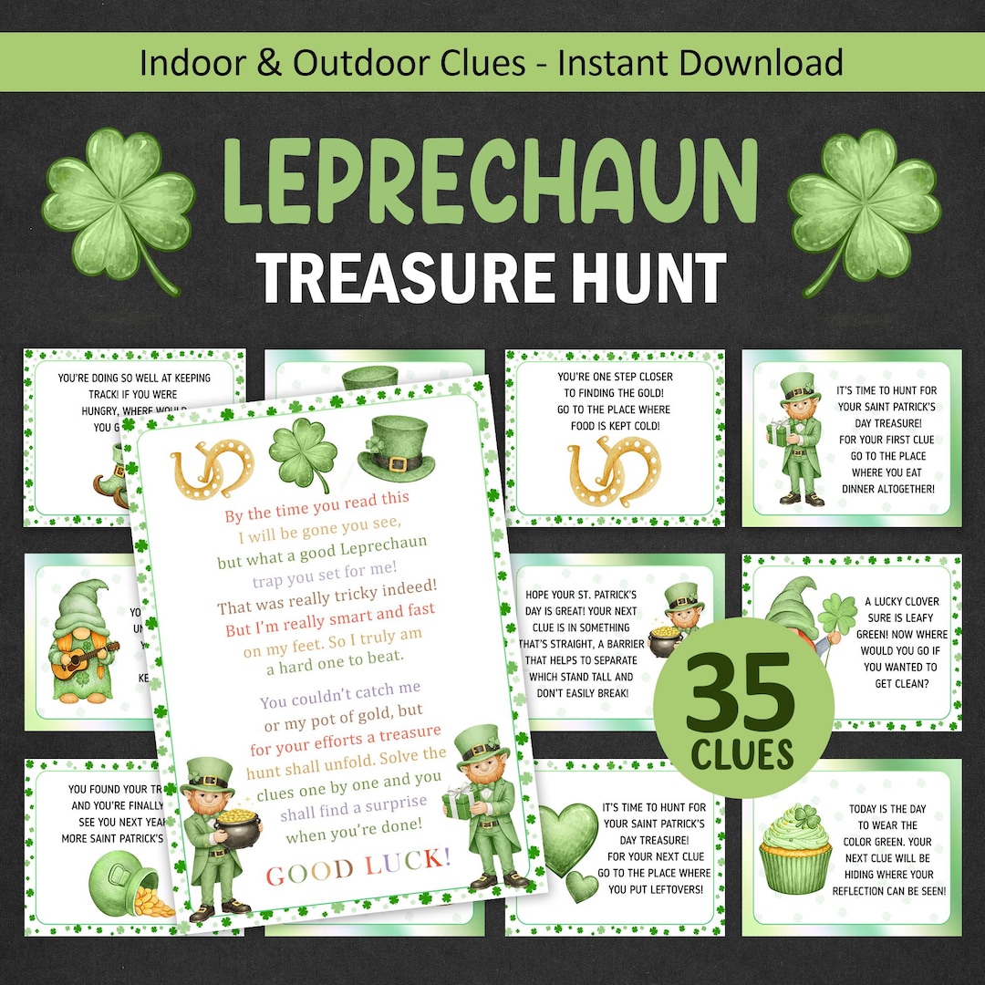 Leprechaun Treasure Hunt St Patrick's Day Letter for Kids Saint ...