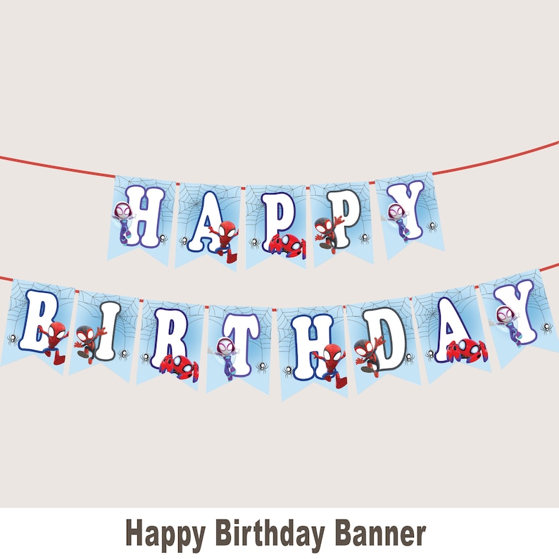 Spidey Birthday Banner Spidey and His Amazing Friends Happy Birthday ...