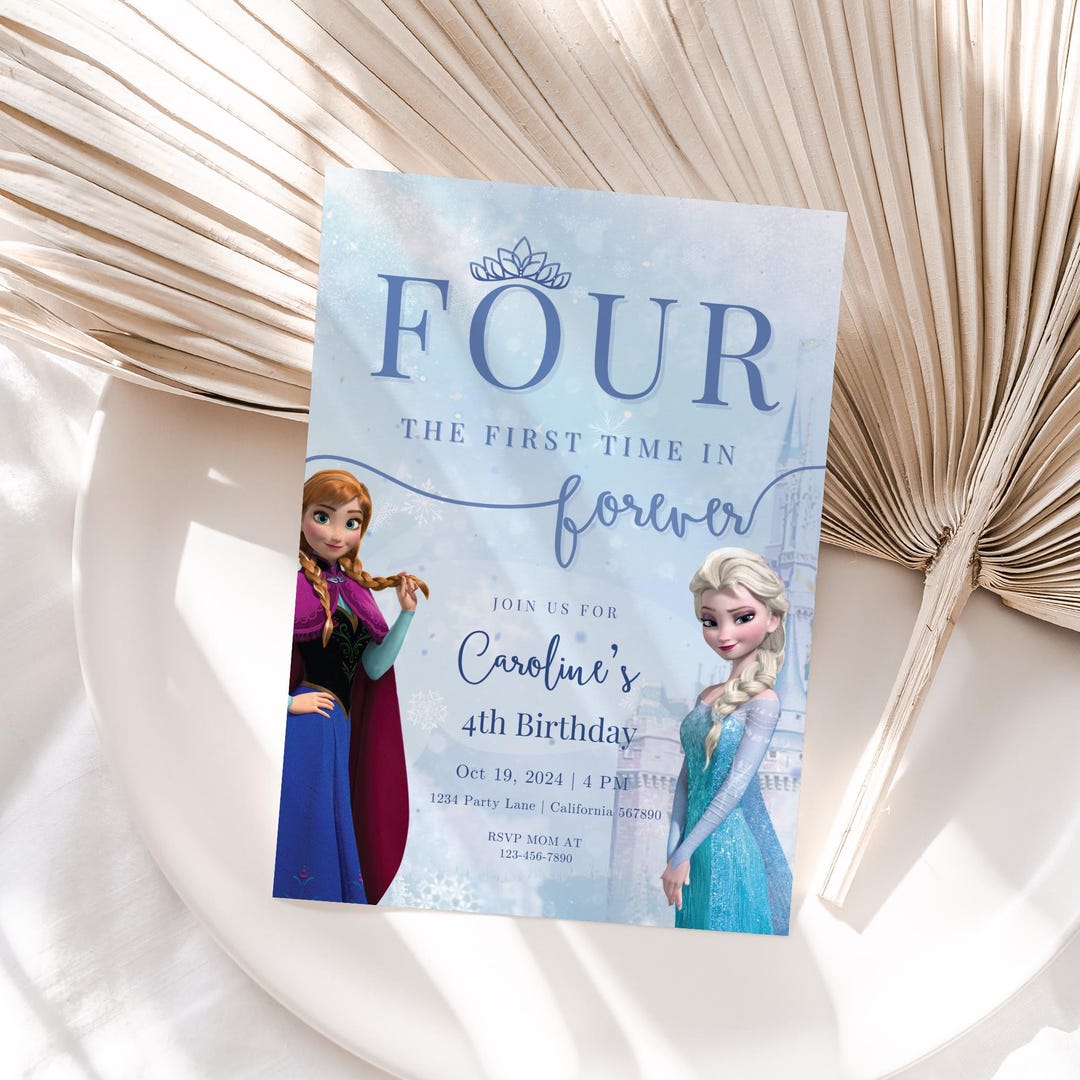Frozen Four the First Time in Forever Birthday Invitation Frozen 4th ...