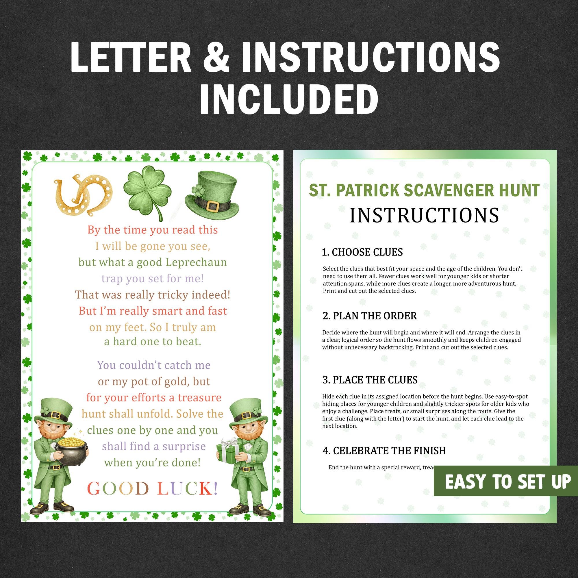 Leprechaun Treasure Hunt St Patrick's Day Letter for Kids Saint ...