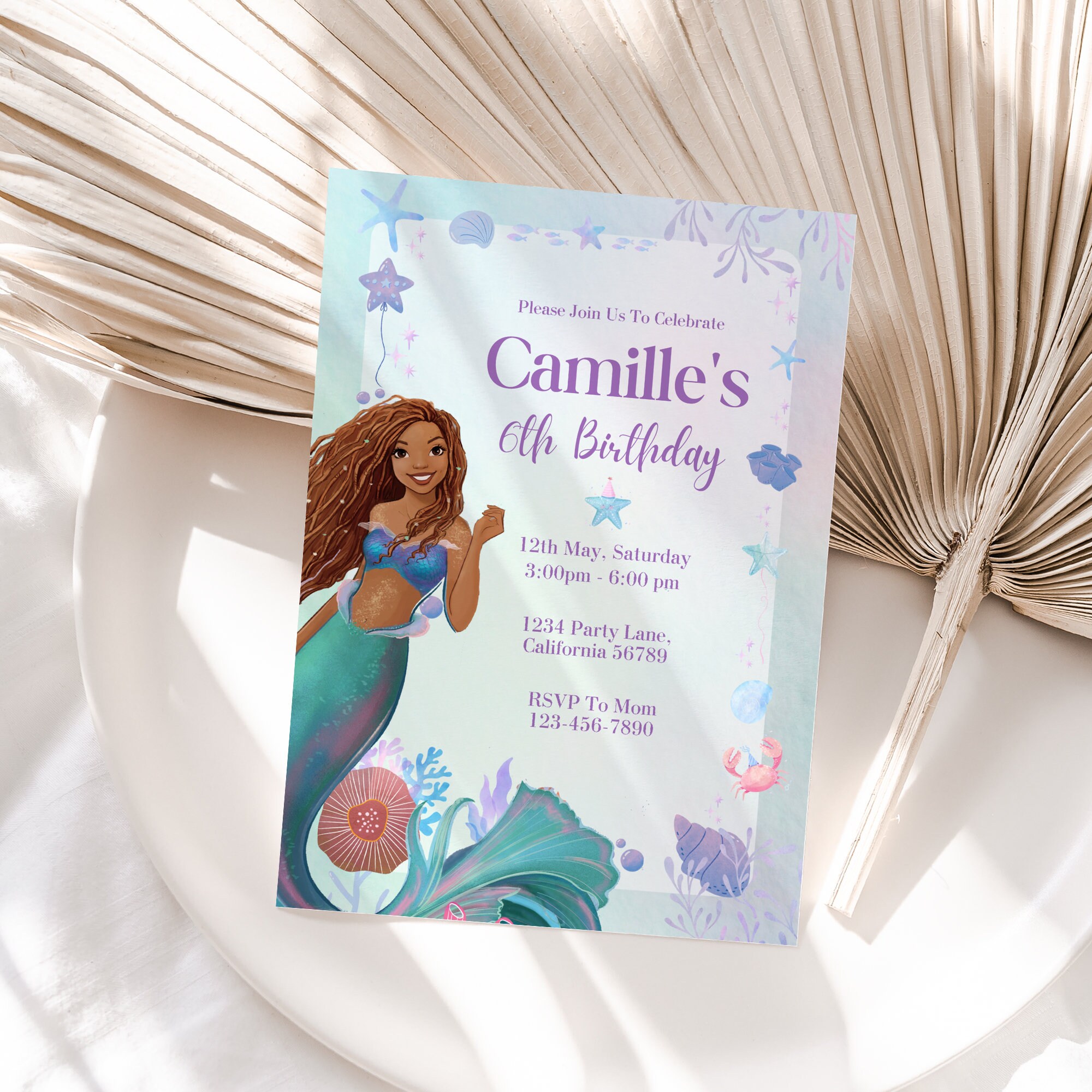Little Mermaid Birthday Invitation Little Mermaid Invitation Ariel ...