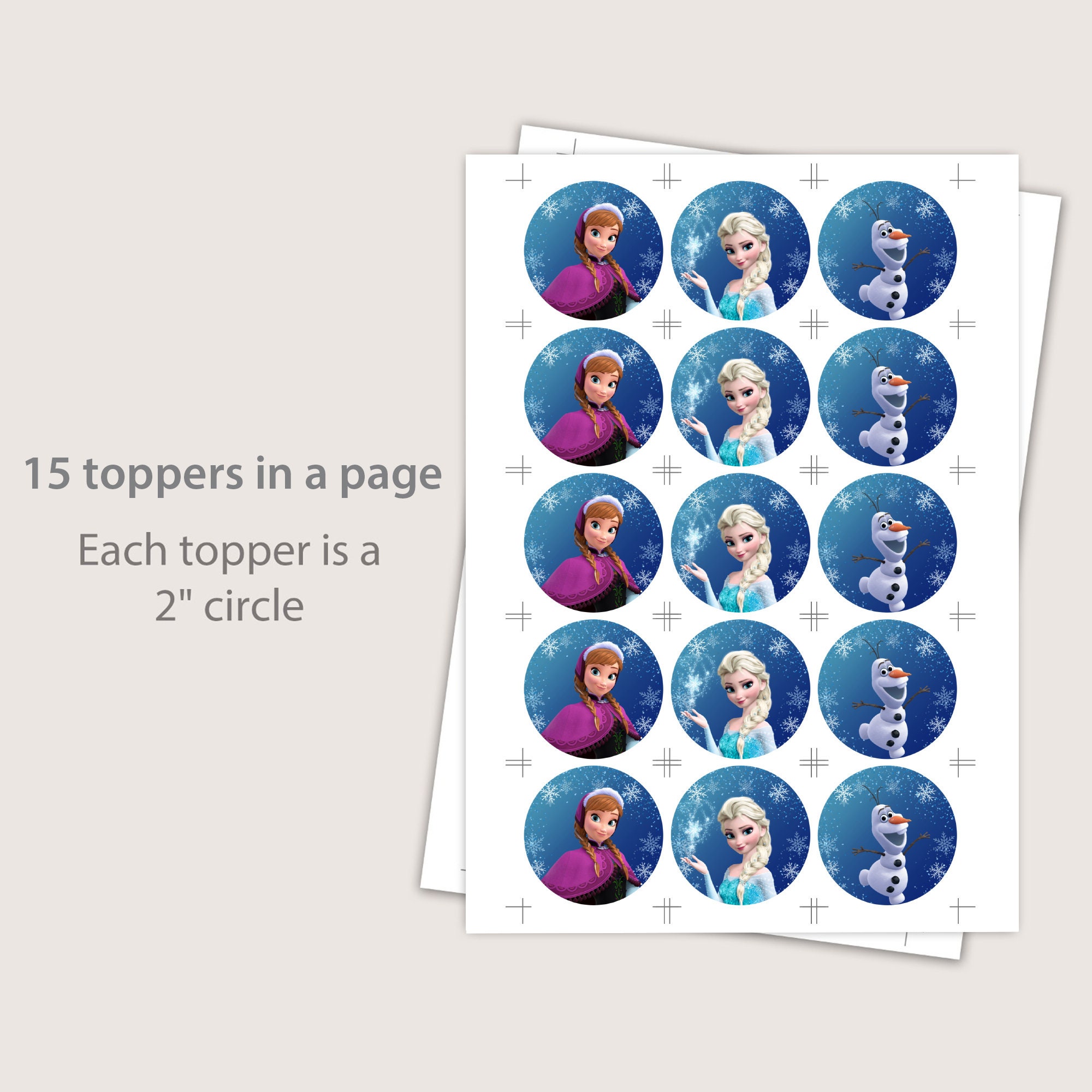 Frozen Cupcake Toppers Frozen Cake Topper Elsa Cupcake Toppers Frozen ...