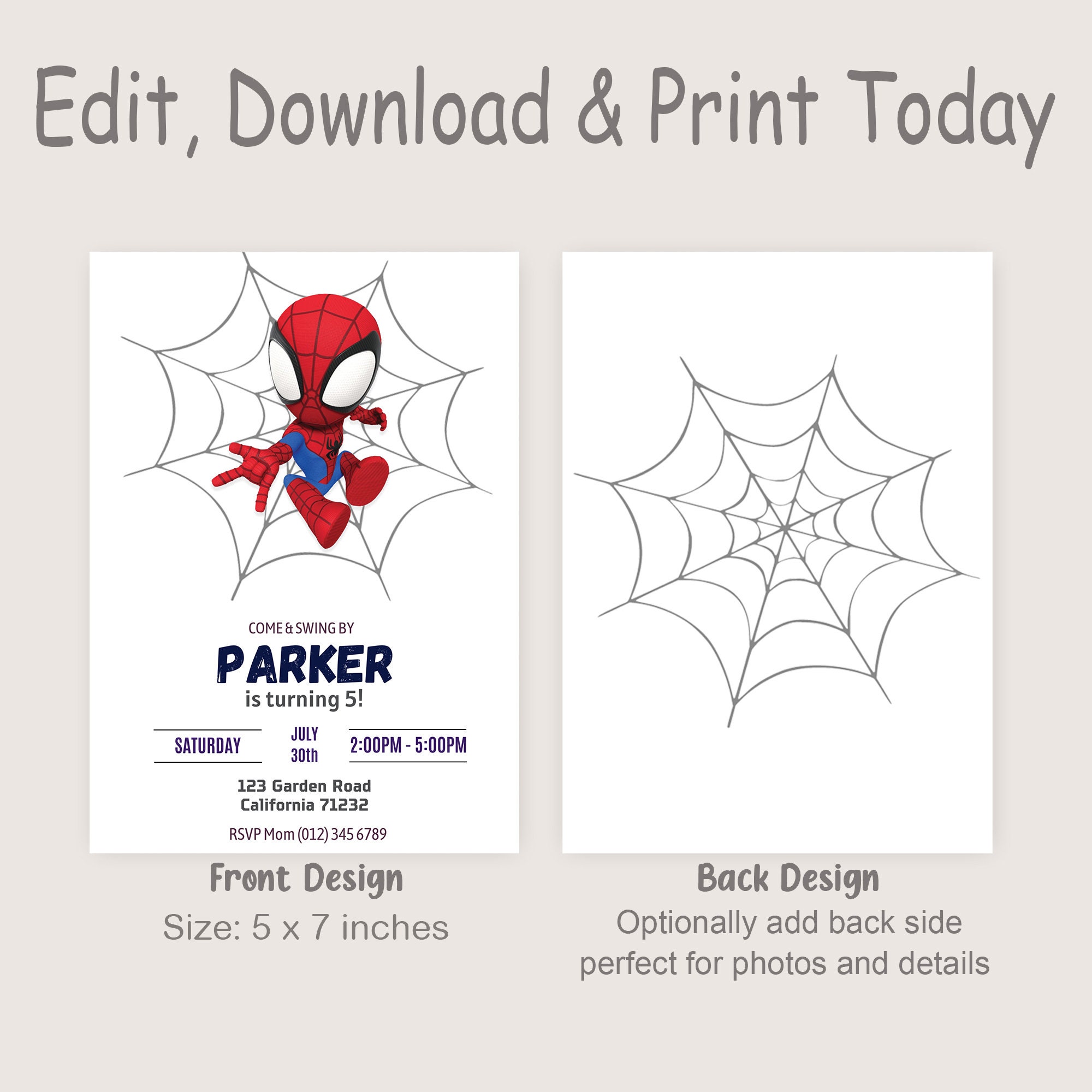 Spidey Invitation Spidey and His Amazing Friends Birthday Invitation ...