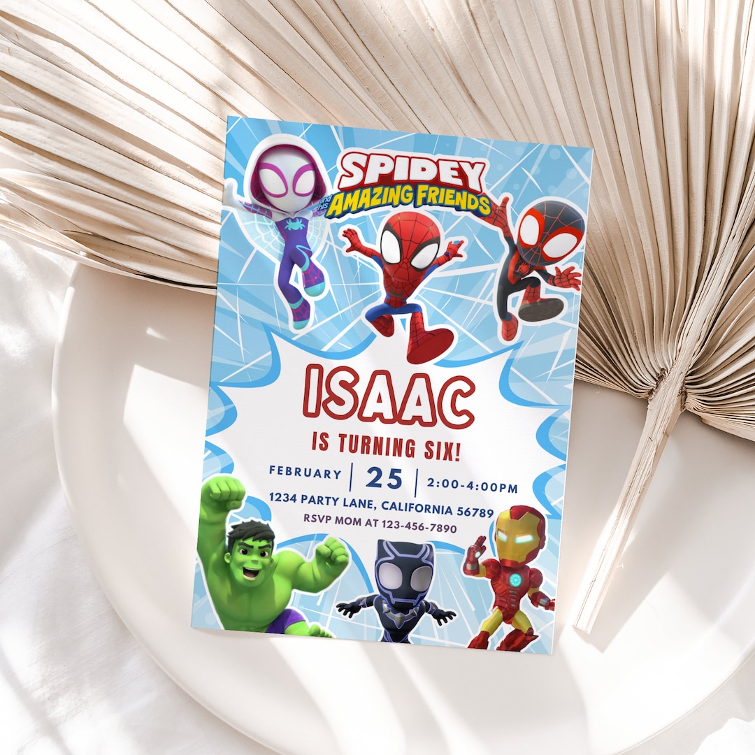 Spidey Invitation Spidey and His Amazing Friends Birthday Invitation ...