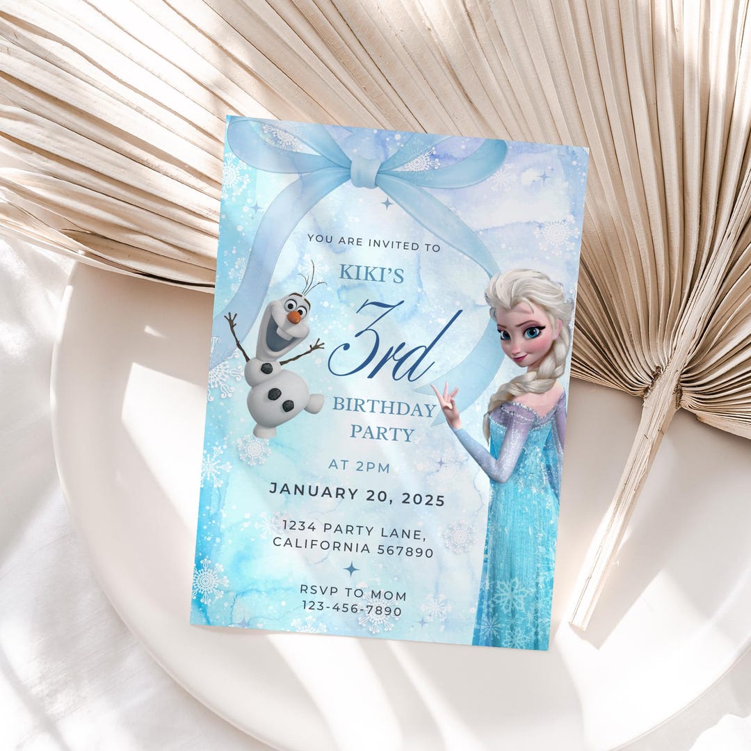 Frozen 3rd Birthday Invitation Frozen Invitation Princess Elsa Party ...