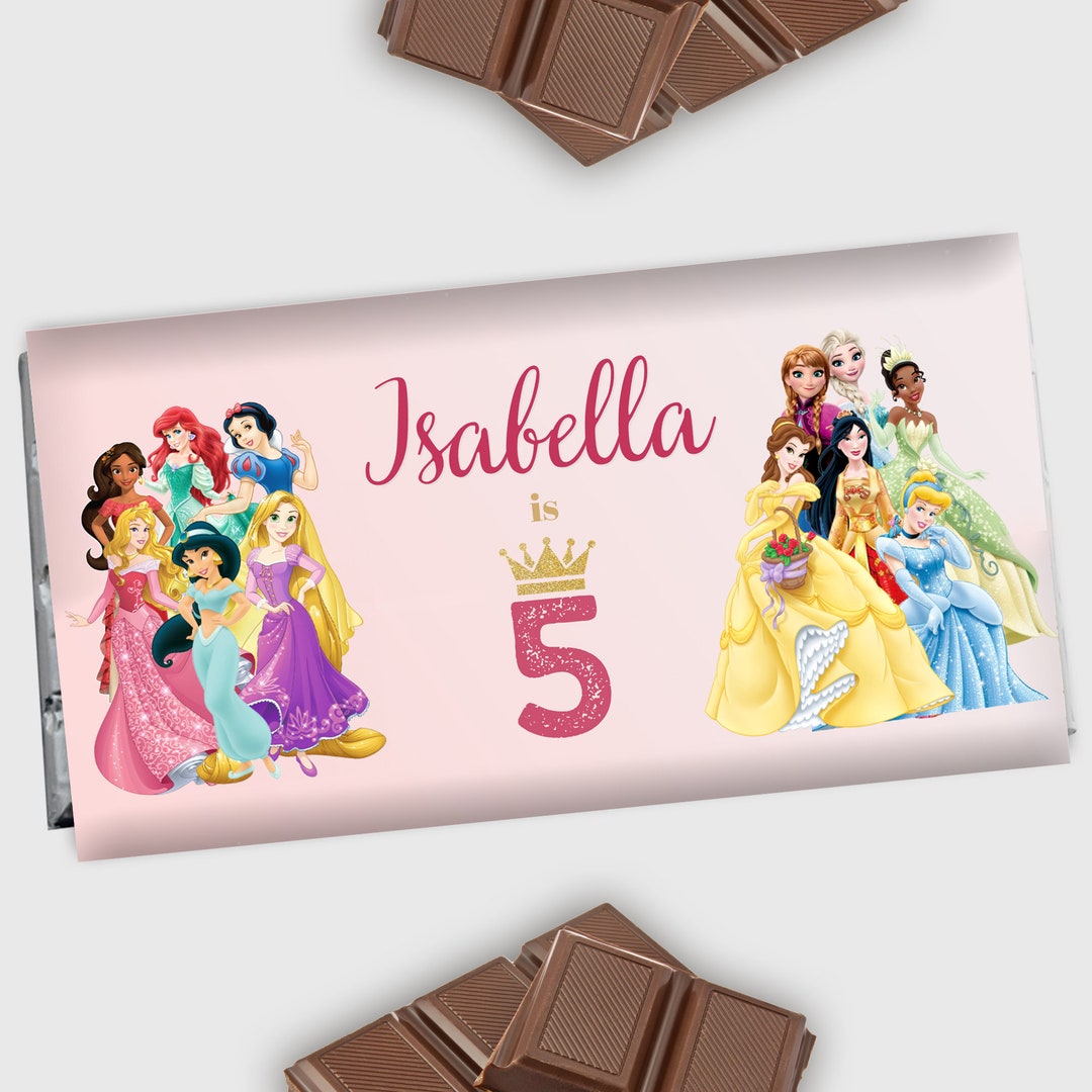 Princess Chocolate Label Princess Candy Bar Wrapper Princesses Birthday ...