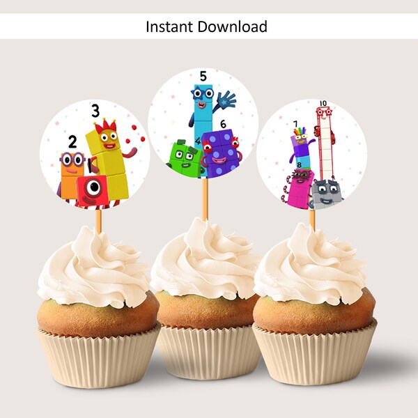 Numberblocks Cupcake Topper Printable - Etsy