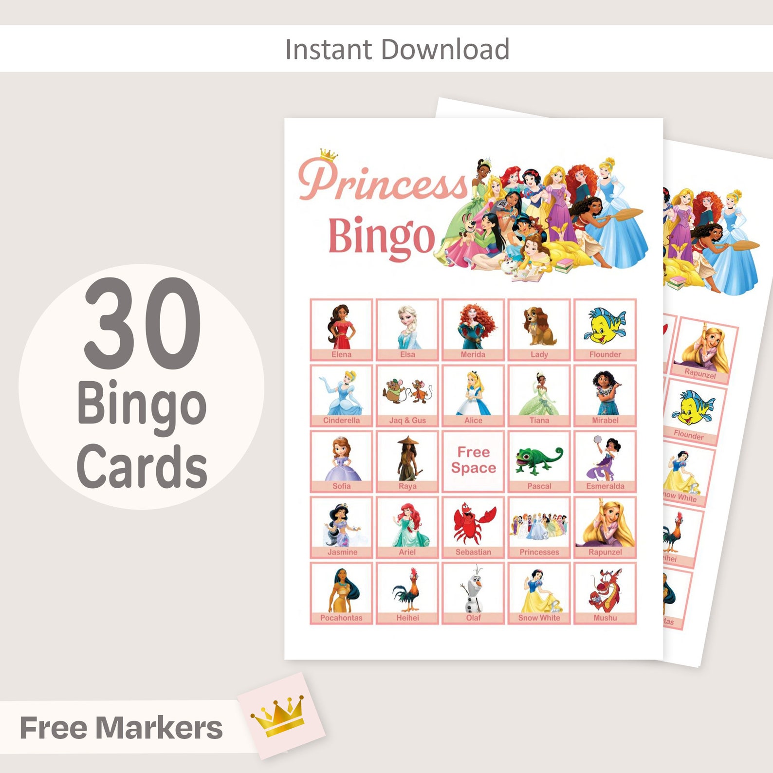 Princess Bingo Princess Party Games Princess Games Princess Birthday ...