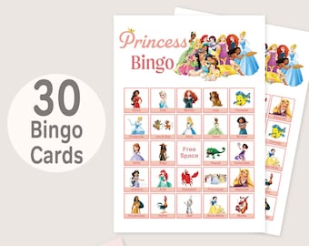 Princess Bingo Princess Games Princess Party Games Princess Birthday ...
