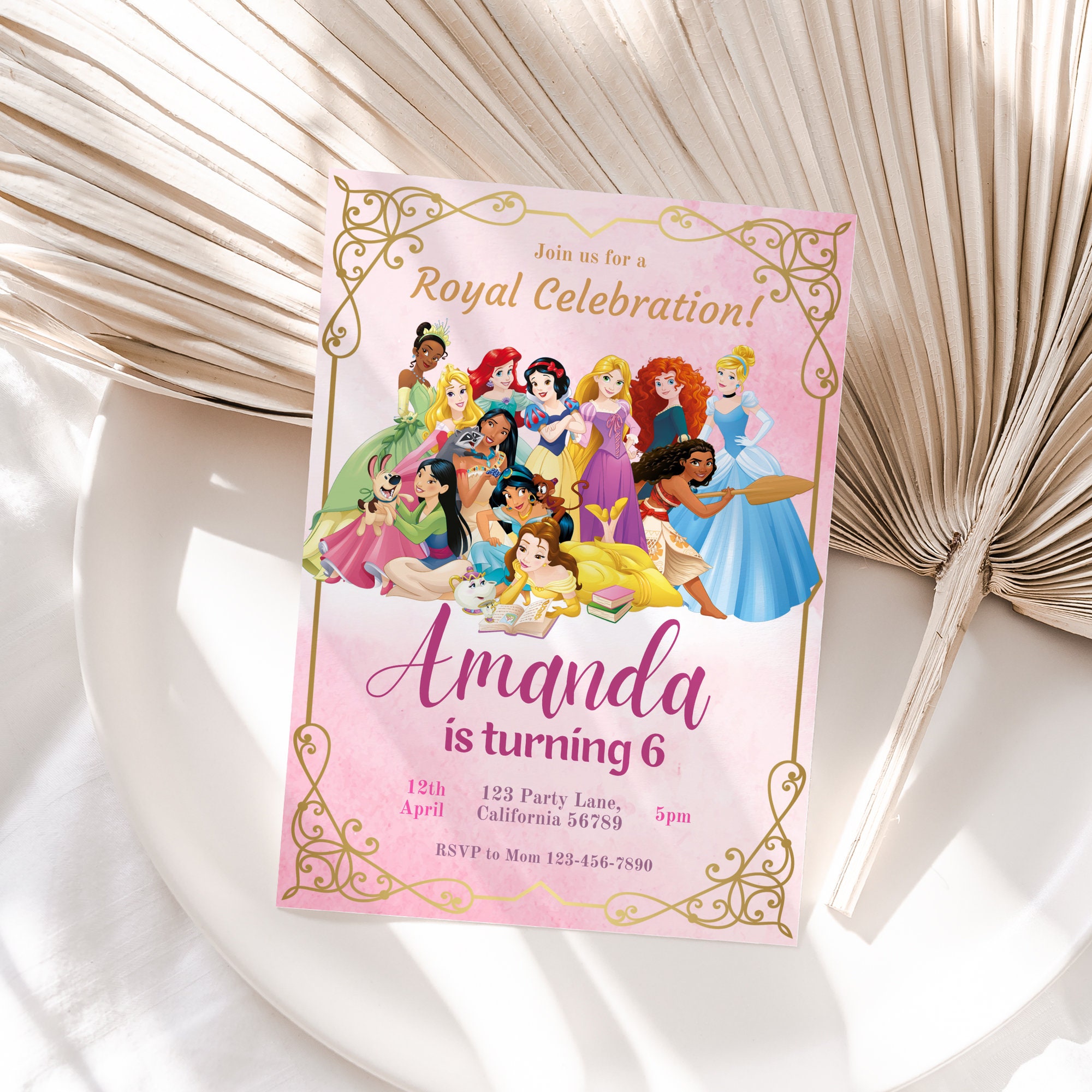 Princess Birthday Invitation Princess Invitation Princess Party ...