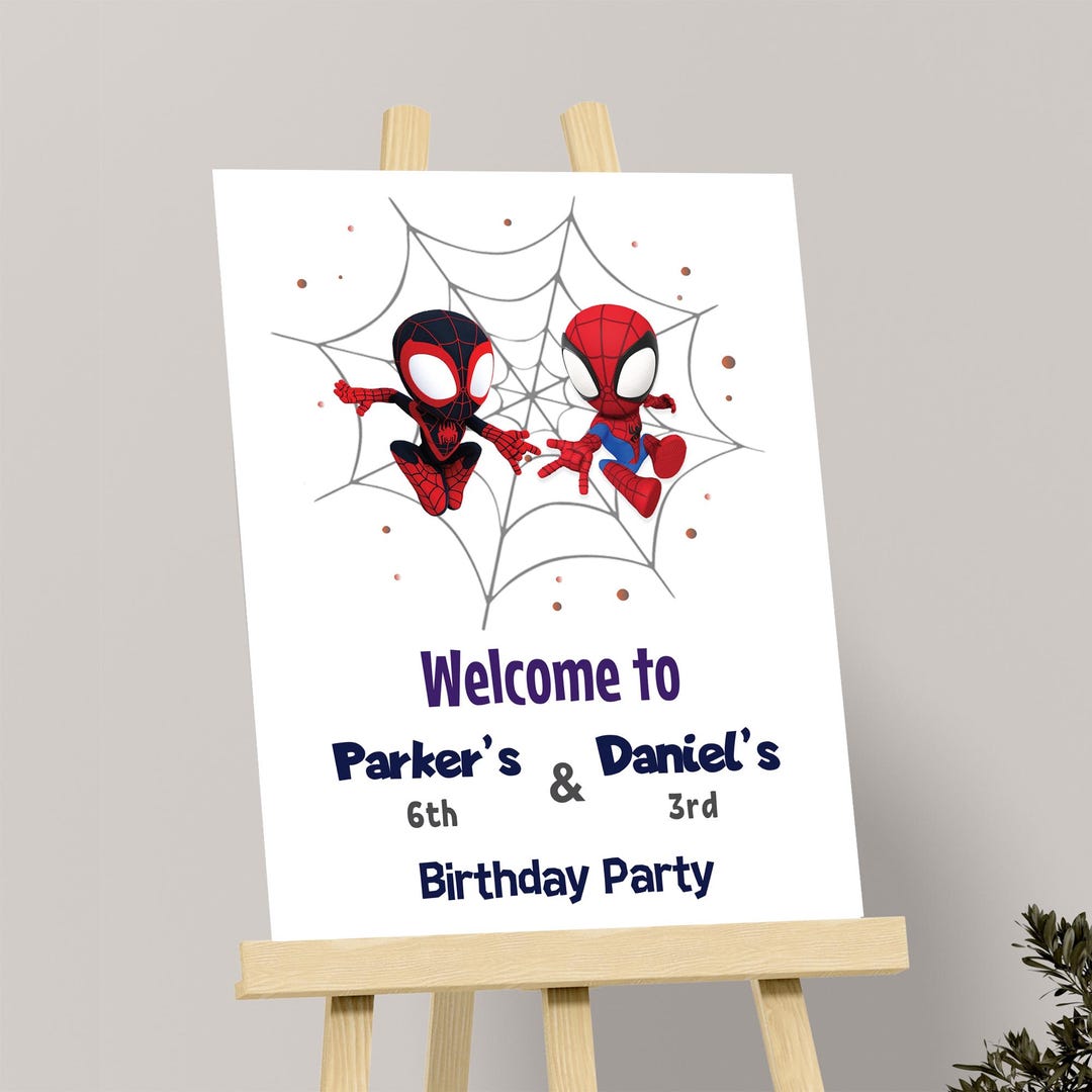 Spidey and His Amazing Friends Welcome Sign Spidey Birthday Sign Joint ...