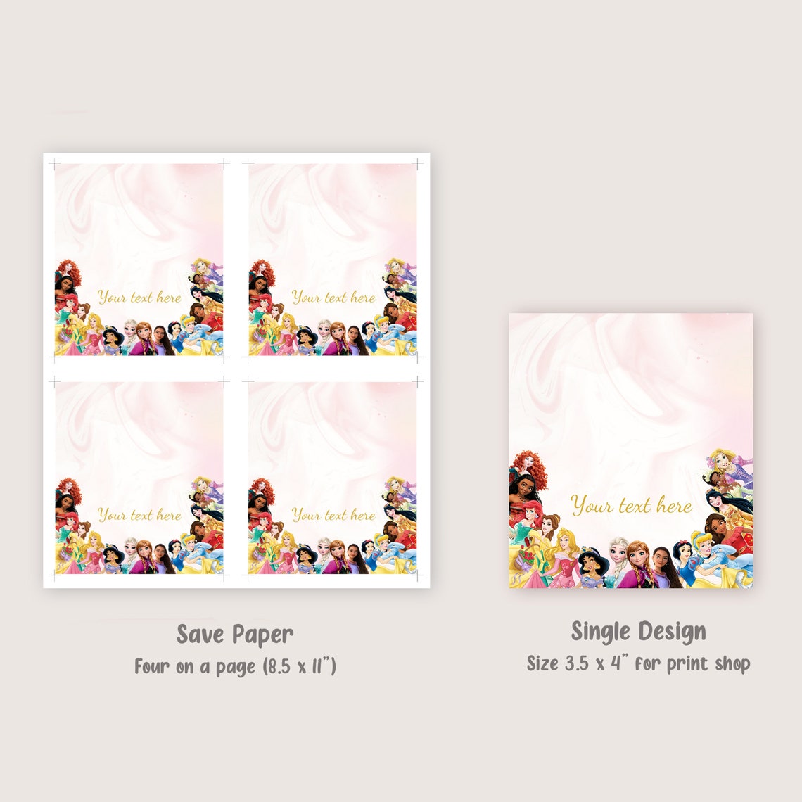 Princess Food Tent Princess Birthday Tent Card Princess Food Label ...