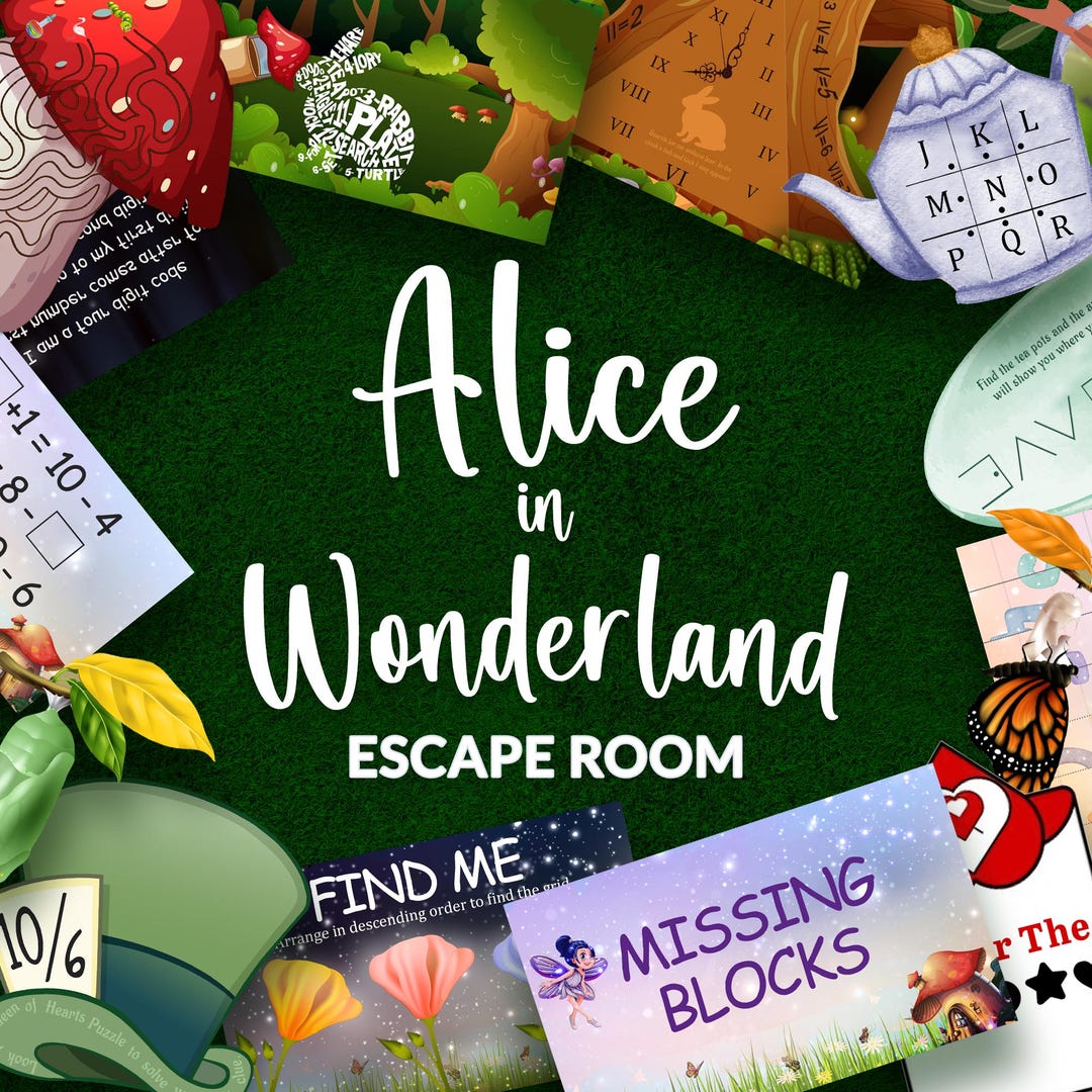 Alice in Wonderland Escape Room for Teens Alice Scavenger Hunt Treasure ...