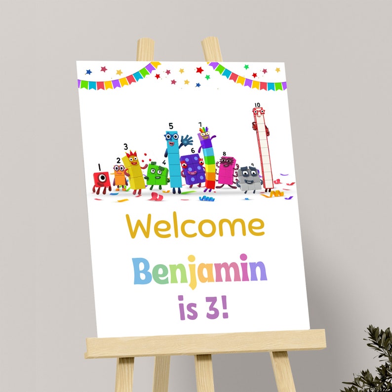 Numberblocks Welcome Sign Number Blocks Birthday Sign Numberblock ...