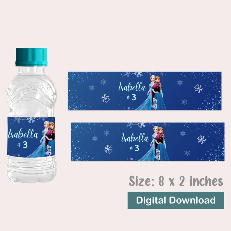 Frozen Water Bottle Label Frozen Bottle Wrappers Elsa Decor Frozen ...