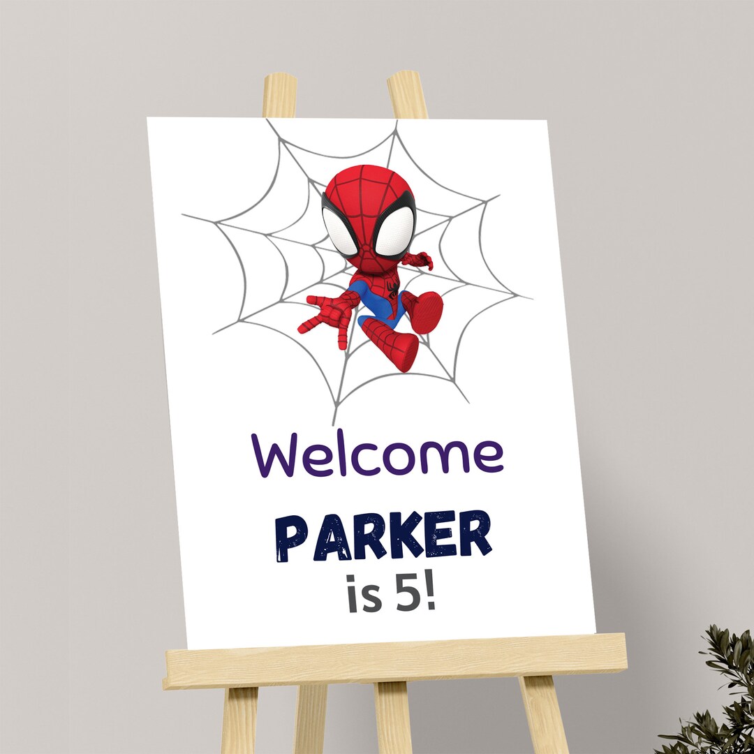 Spidey and His Amazing Friends Welcome Sign Spidey Birthday Sign ...