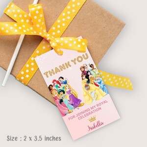 Princess Favor Tags Princess Birthday Thank You Tags Princess Party ...