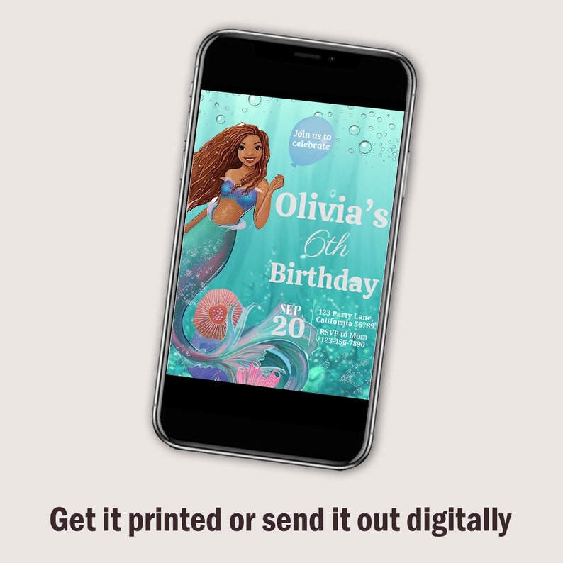 Little Mermaid Birthday Invitation Little Mermaid Invitation Ariel ...