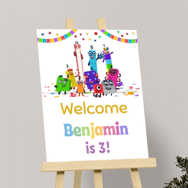 Numberblocks Party Sign - Etsy