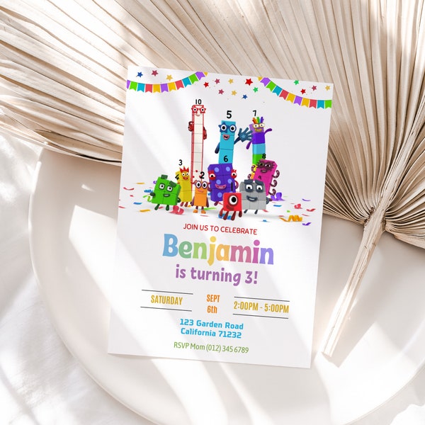 Numberblocks Template Invite - Etsy