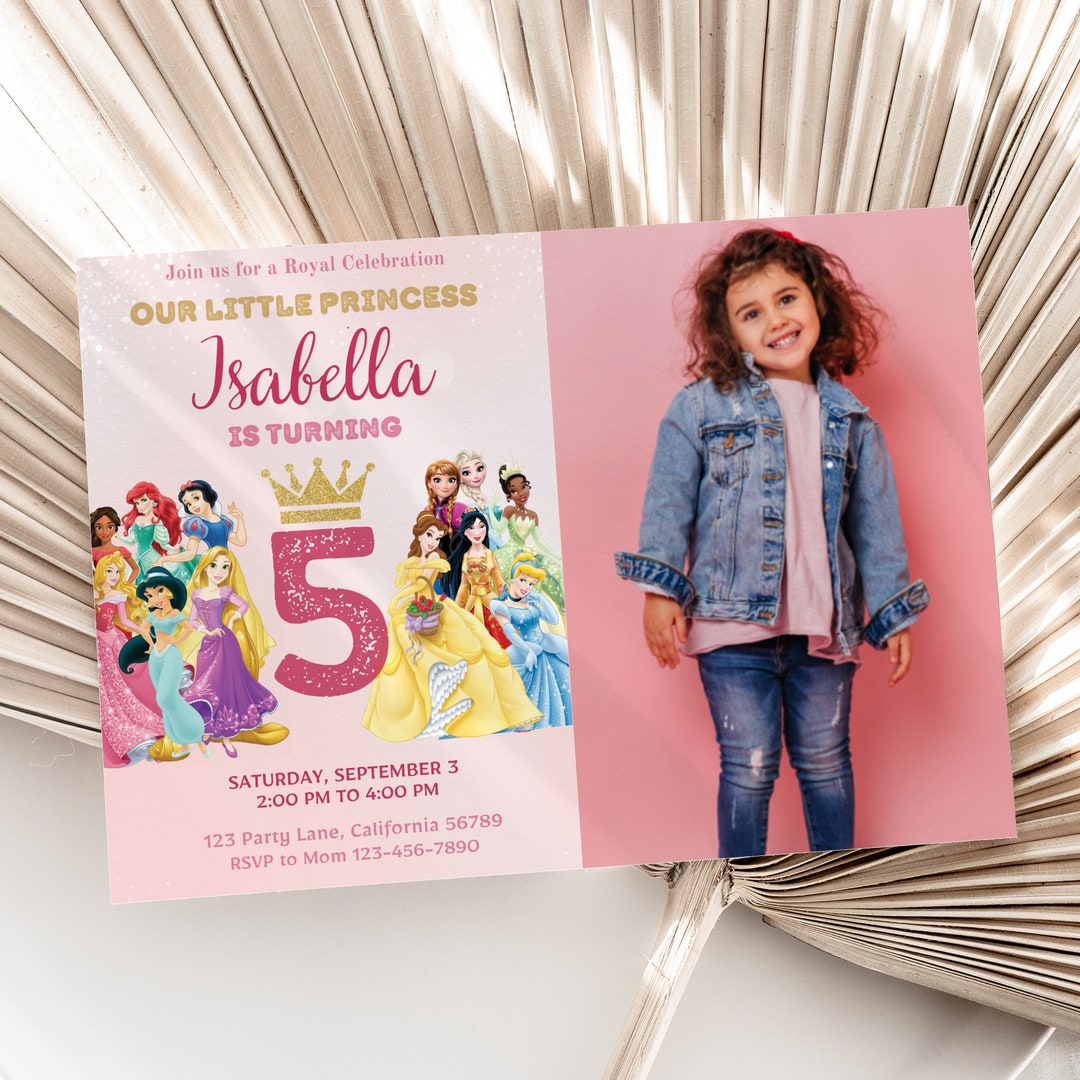 Princess Birthday Invitation With Photo Princess Invitation With ...
